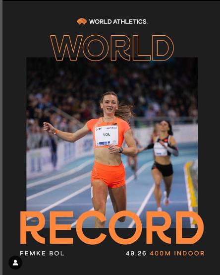펨키 볼, 실내육상 여자 400m 세계기록 41년 만에 경신…49초26 | 연합뉴스